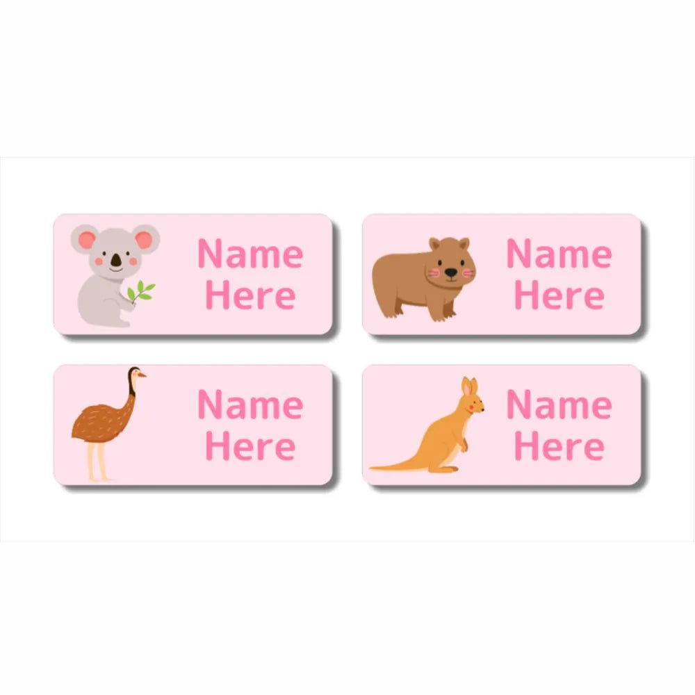 Aussie Animals Rectangle Name Label – Dinkleboo US