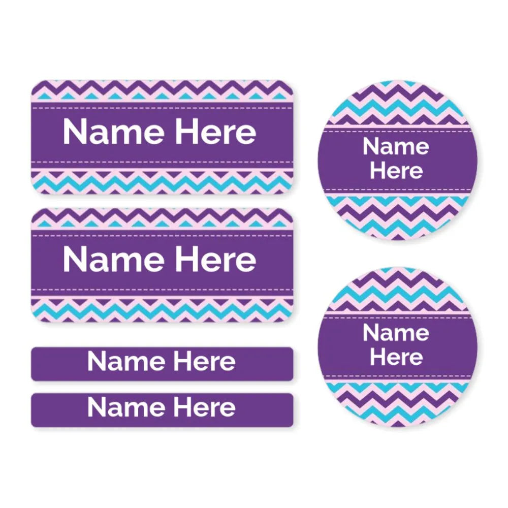Chevron Mixed Name Label Pack – Dinkleboo US