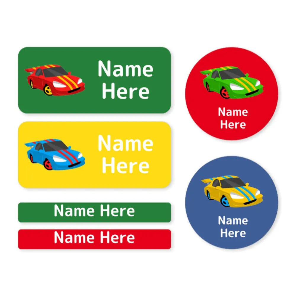 Racing Car Mixed Name Label Pack – Dinkleboo US