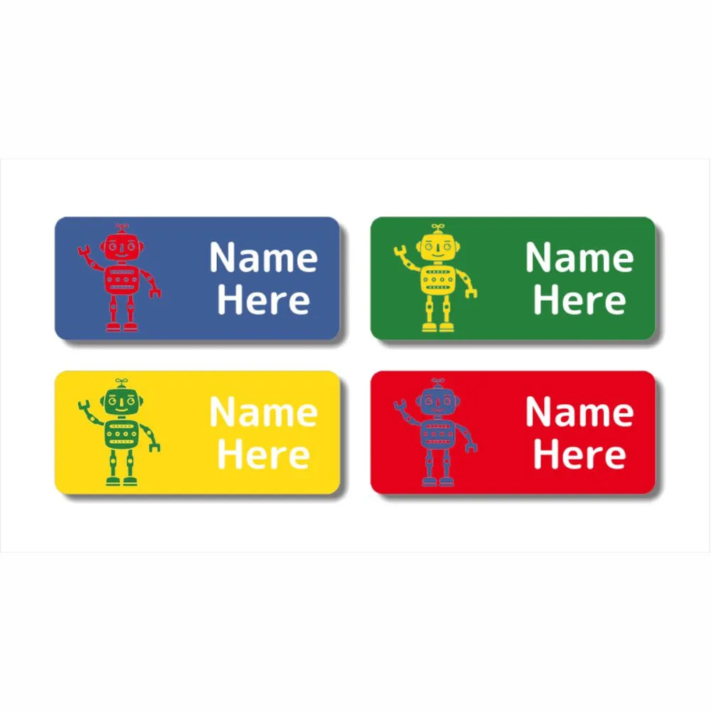 Robots Rectangle Name Label – Dinkleboo US