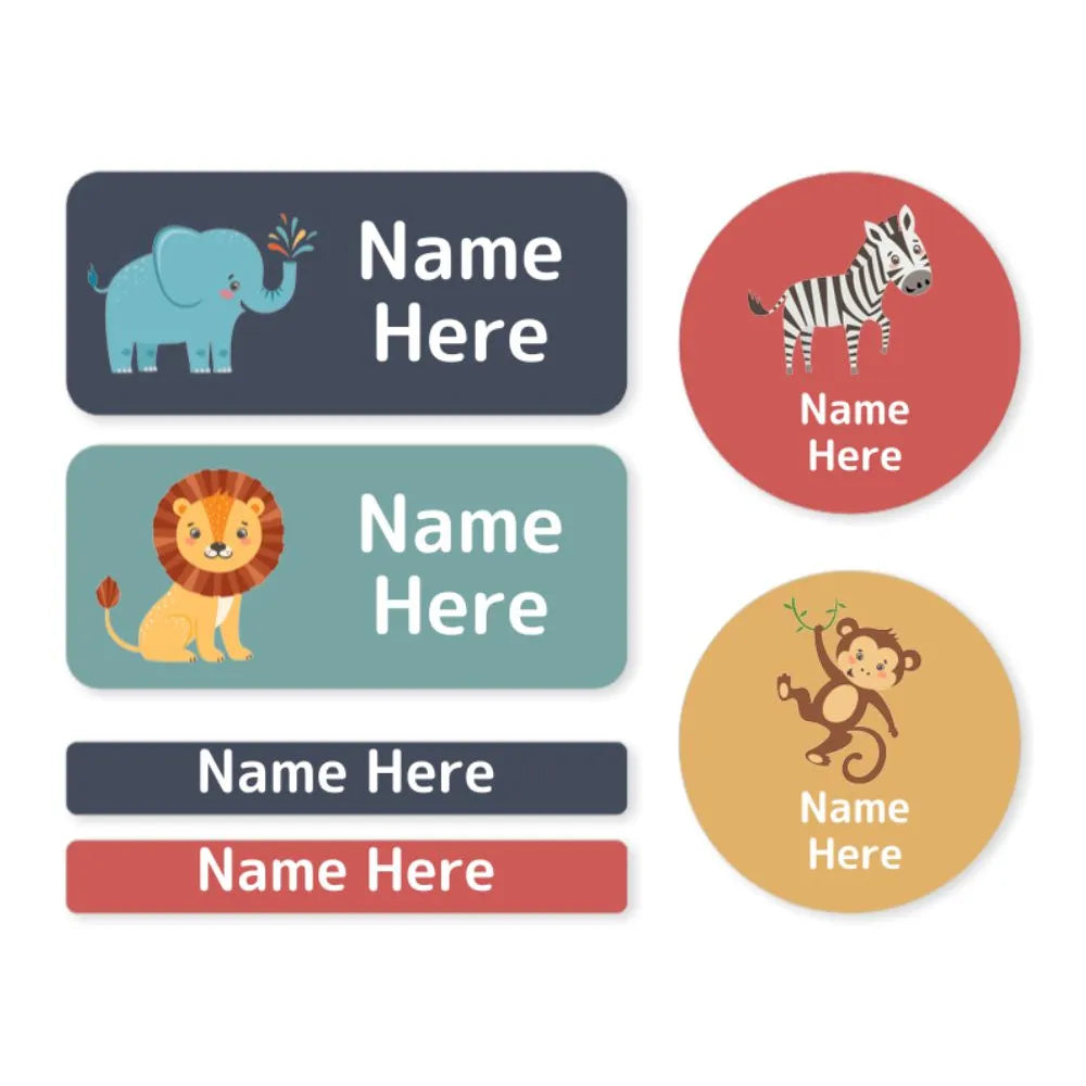 Zoo Animals Mixed Name Label Pack – Dinkleboo US
