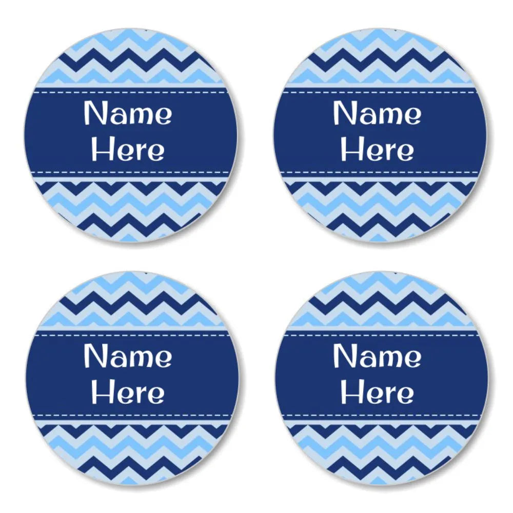 Chevron Round Name Labels – Dinkleboo US
