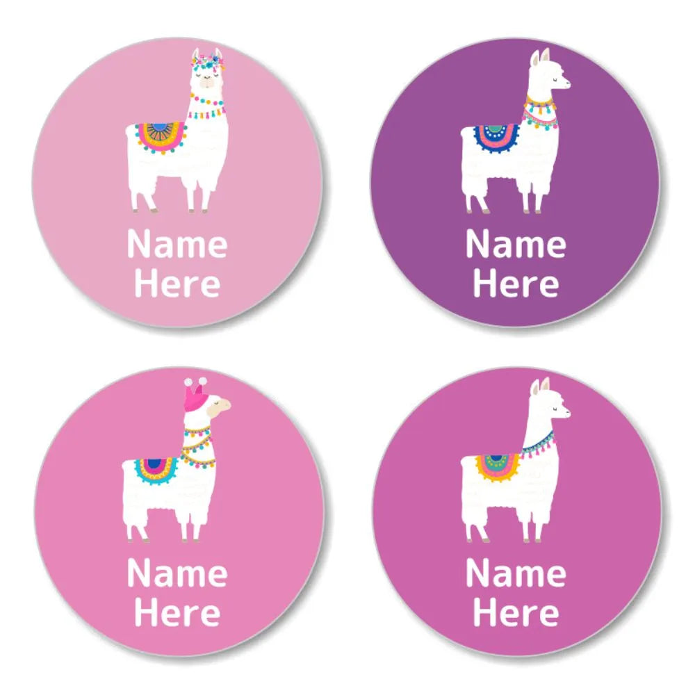 Llama Round Name Labels – Dinkleboo US