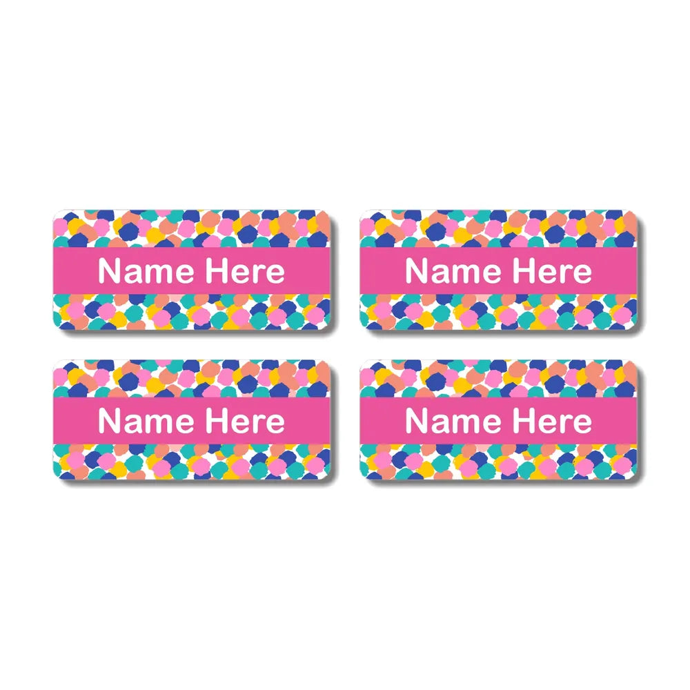 Personalised Splatter Rectangle Name Label for Kids – Dinkleboo US