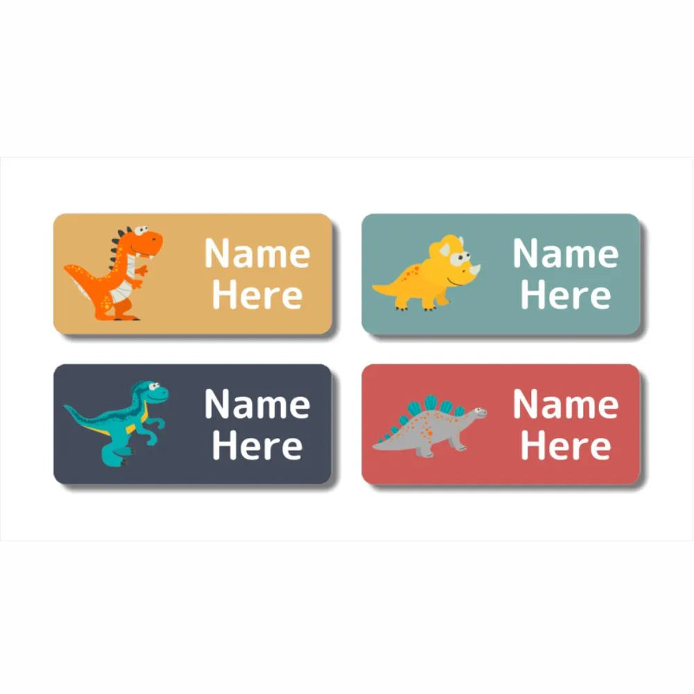 Dinosaurs Rectangle Name Label – Dinkleboo US