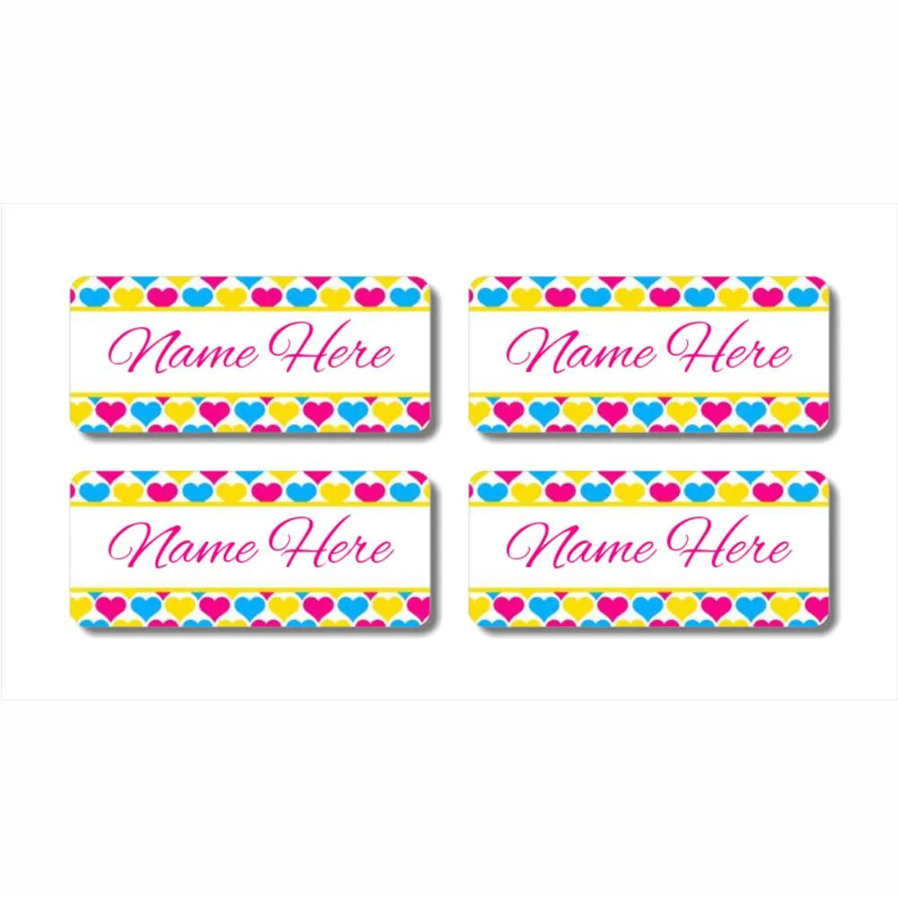 Hearts Rectangle Name Label – Dinkleboo US