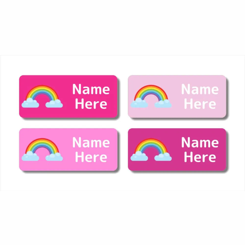 Rainbow Rectangle Name Label – Dinkleboo US