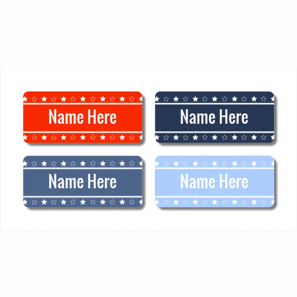 Personalised Star Rectangle Name Label for Kids – Dinkleboo US