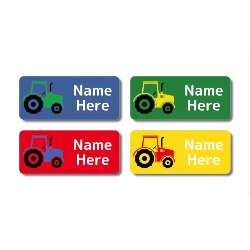 Personalised Tractor Rectangle Name Label for Kids – Dinkleboo US
