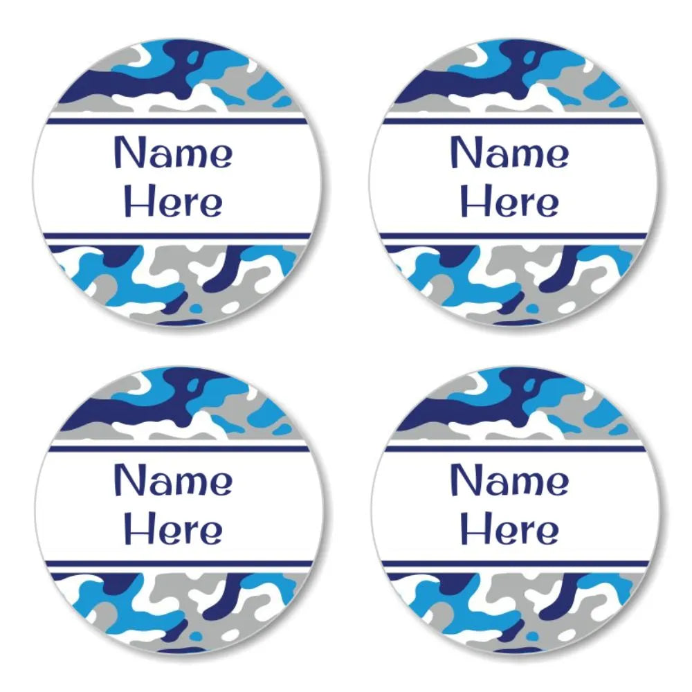 Camo Round Name Labels – Dinkleboo US