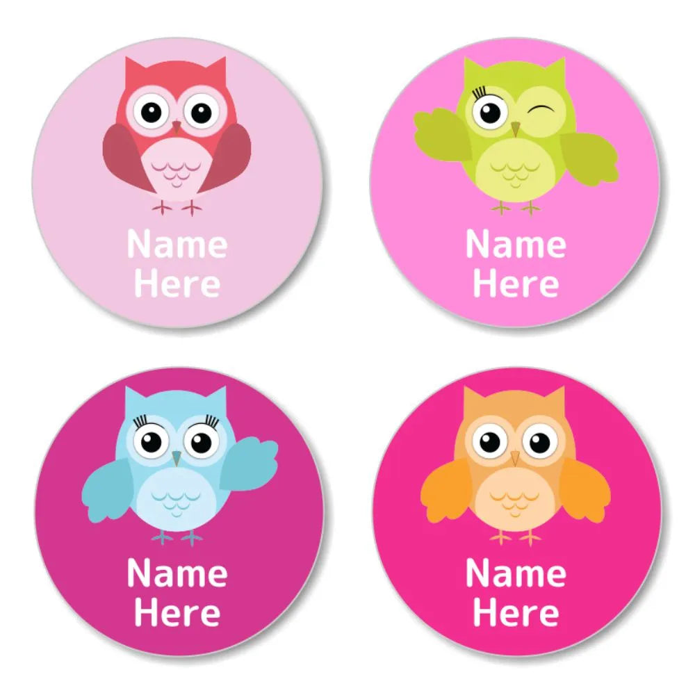 Owl Round Name Labels – Dinkleboo US