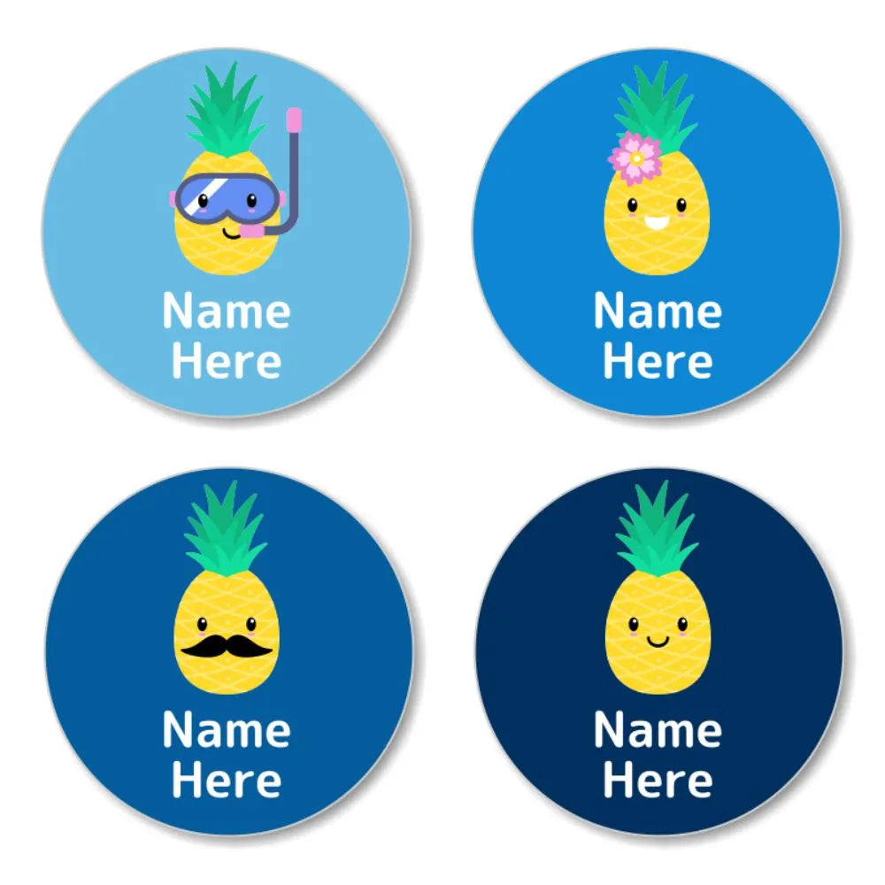 Pineapple Round Name Labels – Dinkleboo US