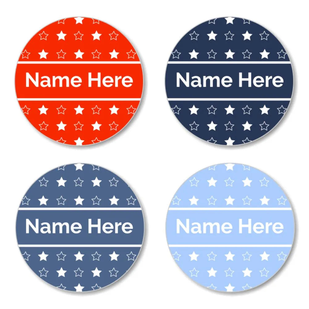 Stars Round Name Labels – Dinkleboo US